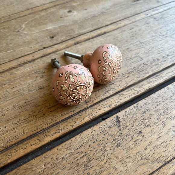 Other | Beautiful Light Pink Knobs With Painted Details | Poshmark